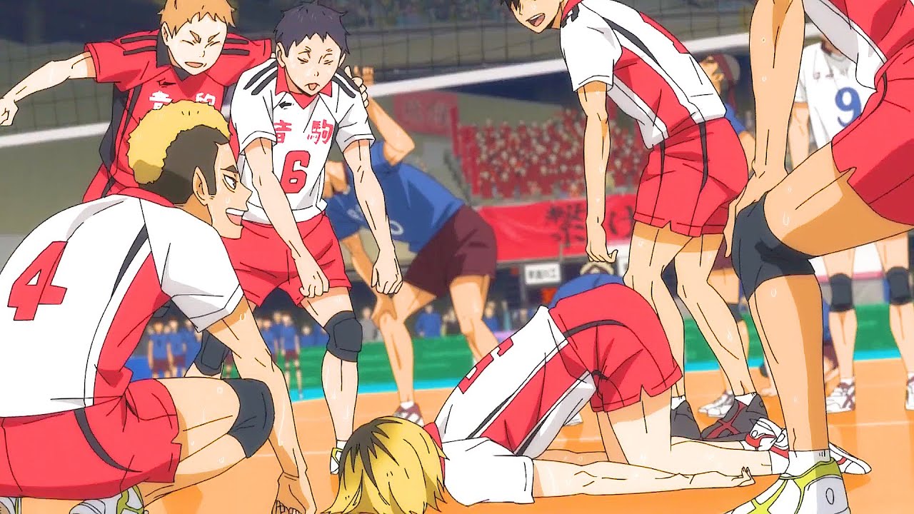 ハイキュー ! Haikyuu -研磨は早流川工業高校を破った後、疲労から崩壊しました | Kenma collapsed from ...