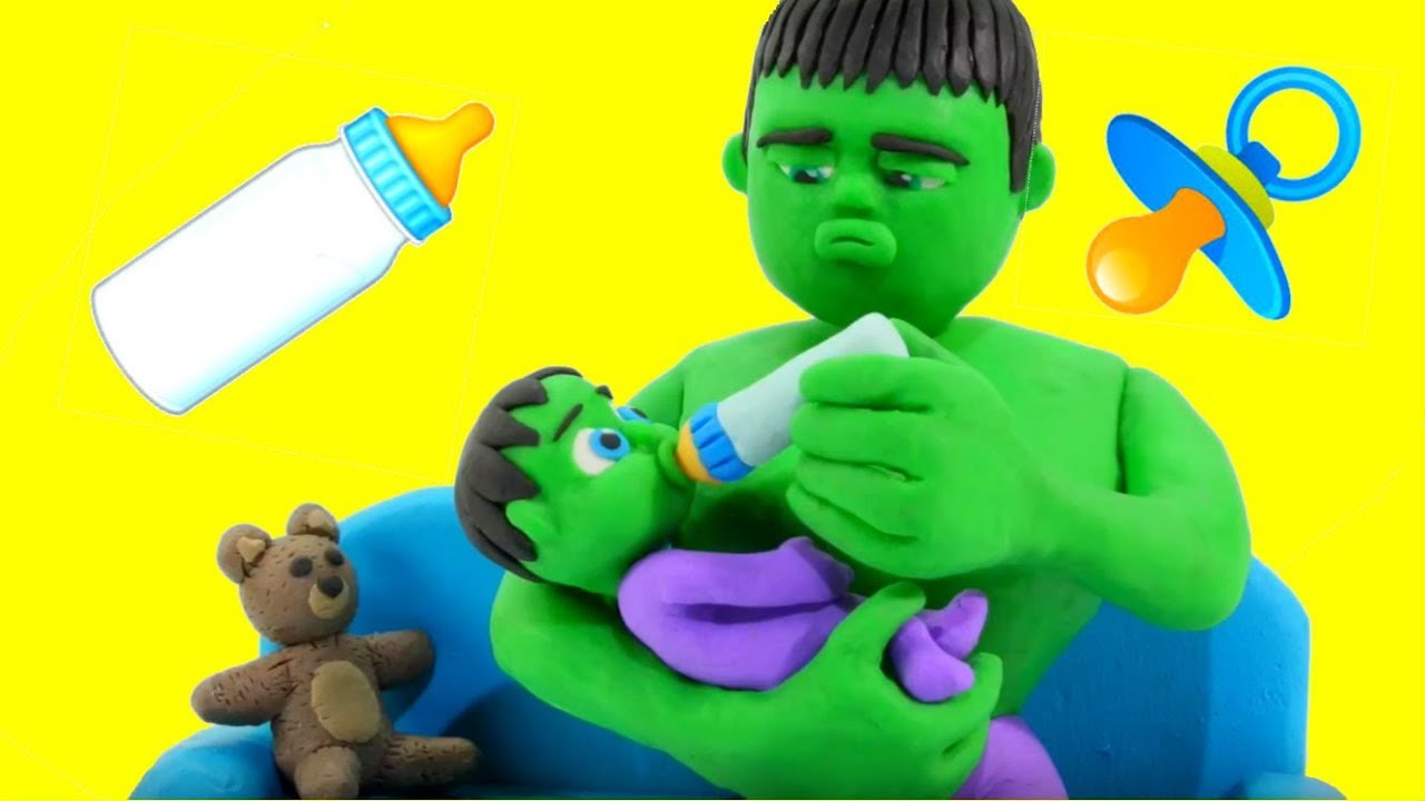 HULK BABY SITTER Frozen Elsa & Superhero Babies Play Doh Cartoons - MAG.MOE