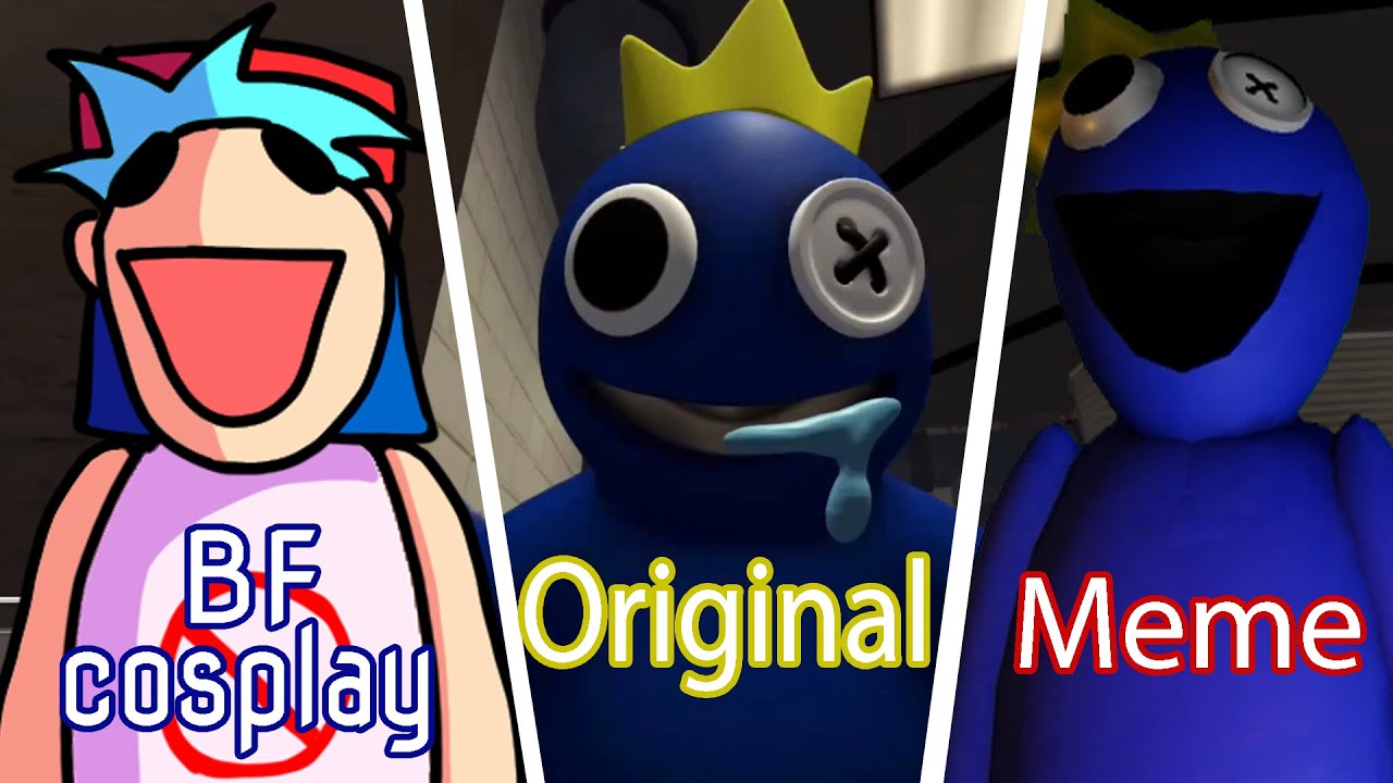 Rainbow Friends All Jumpscares - Original VS Meme, Boyfriend cosplay ...
