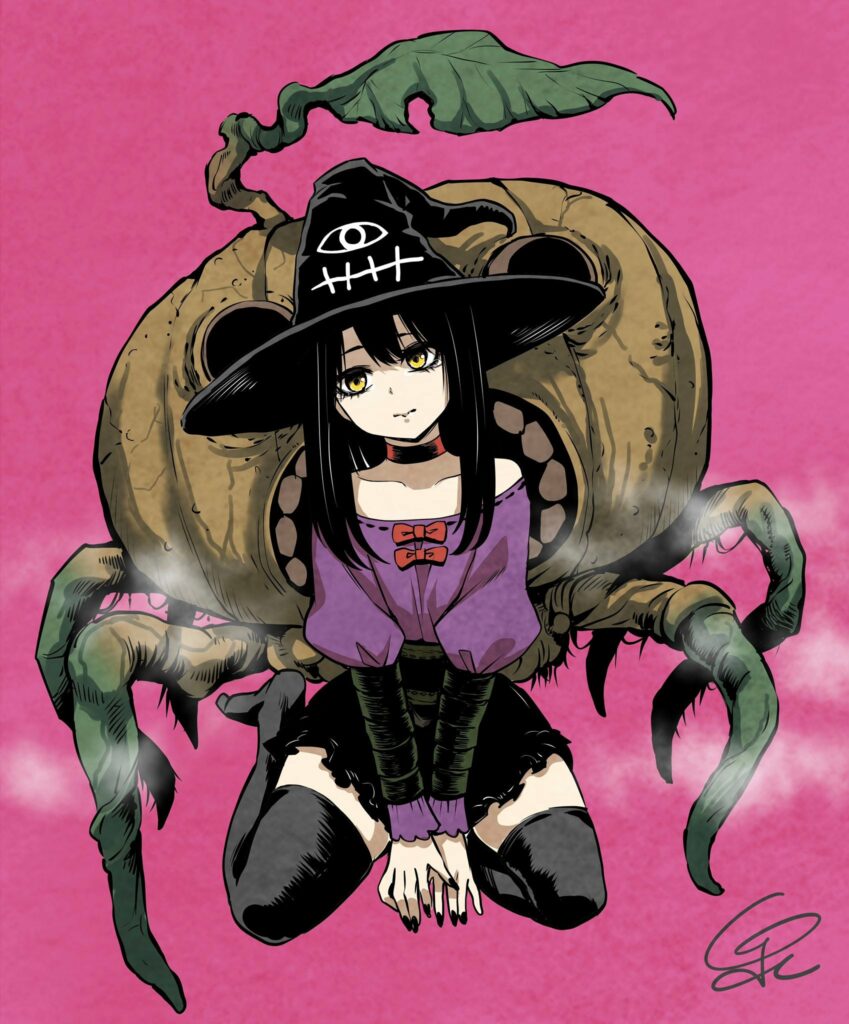 [Art] - Witch Miko for Halloween (Illustration by Tomoki Izumi ...