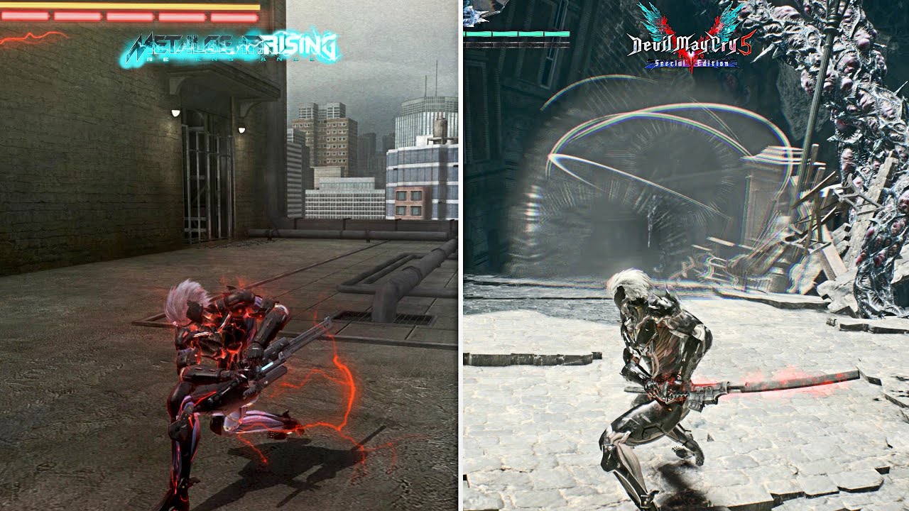 MGR Raiden 🚁Vs DMC 5 Raiden👹| Comparison - MAG.MOE