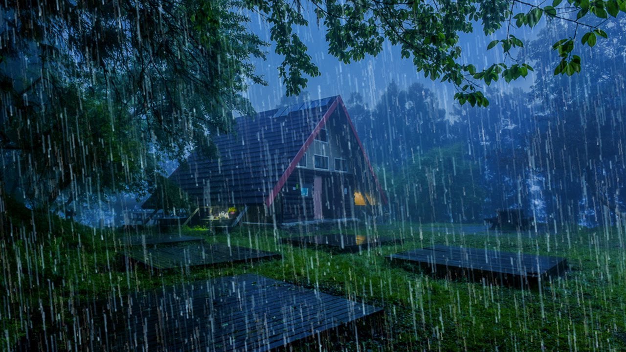 Som de Chuva Forte para Dormir Bem e Relaxar Profundamente - Barulho de ...