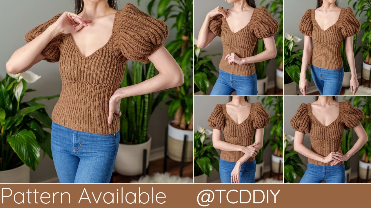 How to Crochet: Puff Sleeve Top | Pattern & Tutorial DIY - MAG.MOE