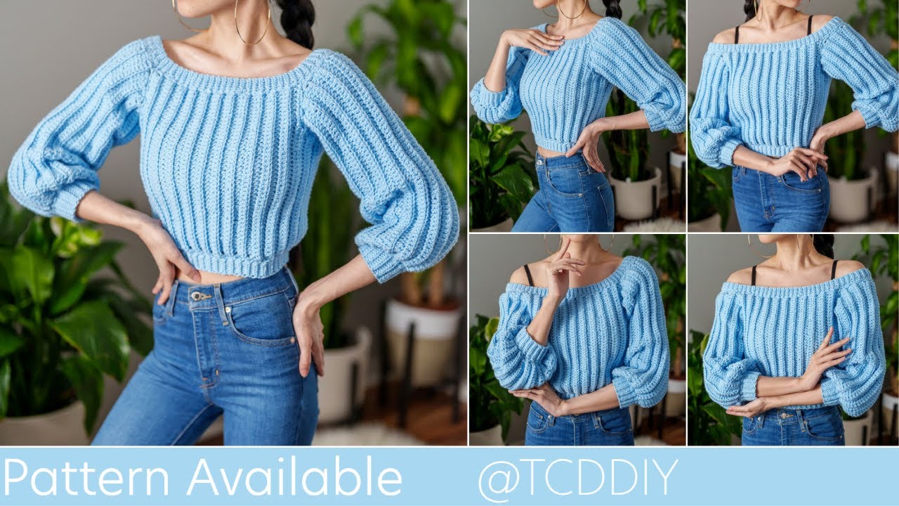 How to Crochet: Off the Shoulder Top | Pattern & Tutorial DIY - MAG.MOE