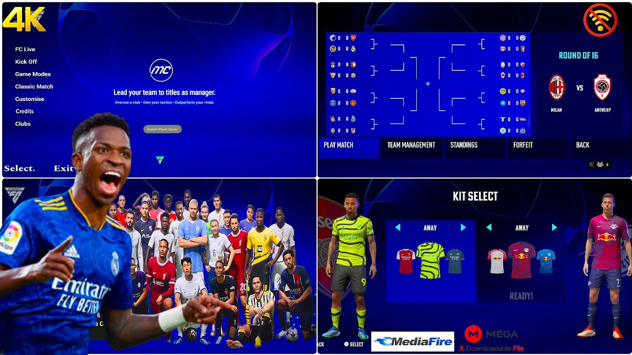 FIFA 16 MOD EAFC24 ANDROID OFFLINE PS5 GRAPHICS NEW THEME UPDATE BLUE ...