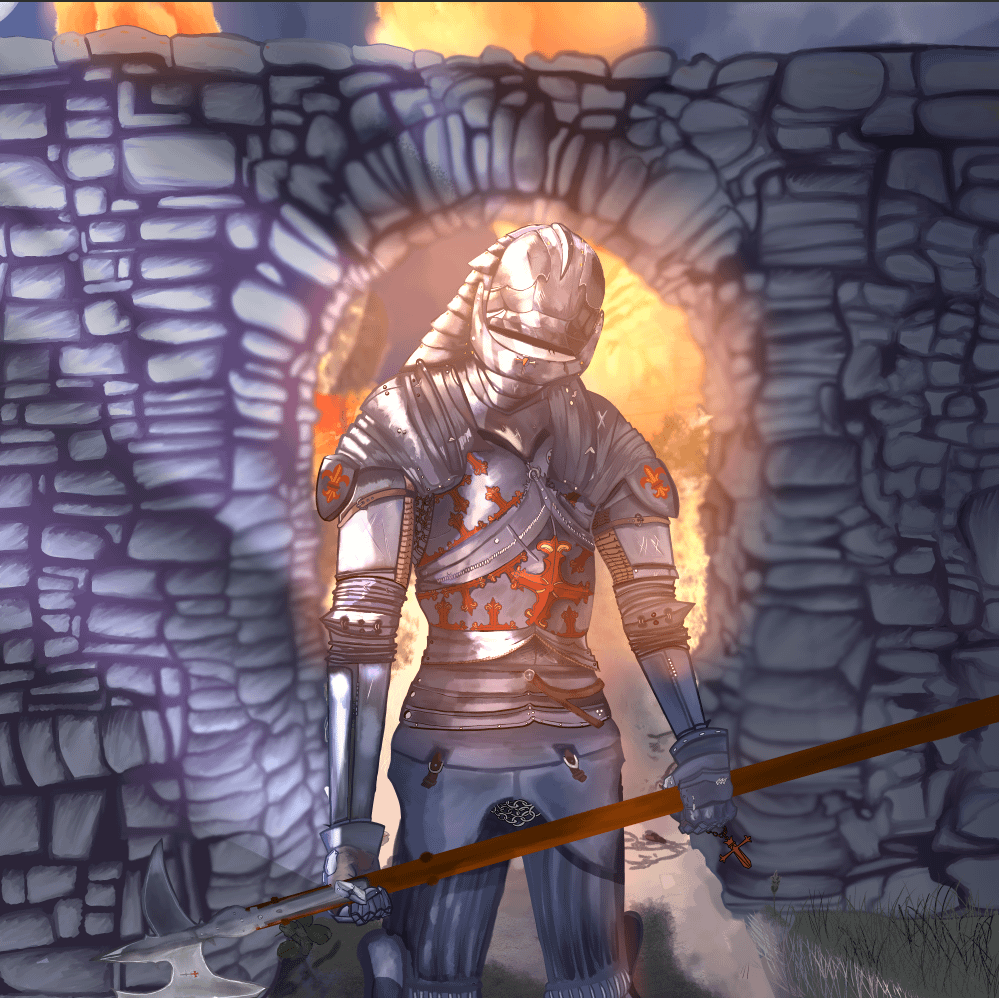 The last knight standing valiantly against the demonic forces not seen ...
