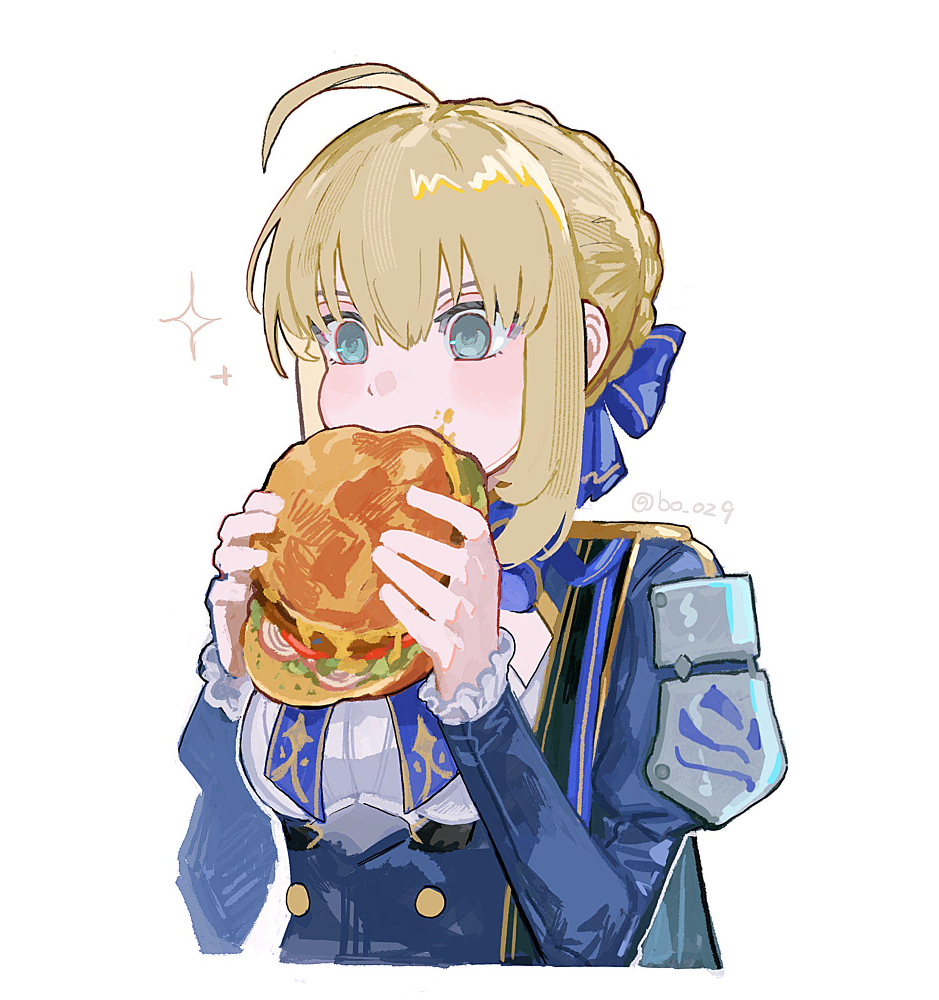 Saber enjoying her burger [Fate Series] - MAG.MOE