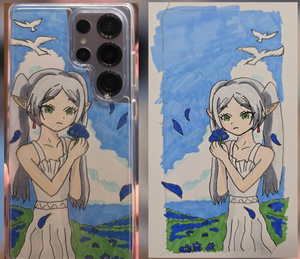 I tried making a custom phone case art insert, featuring Frieren! - MAG.MOE